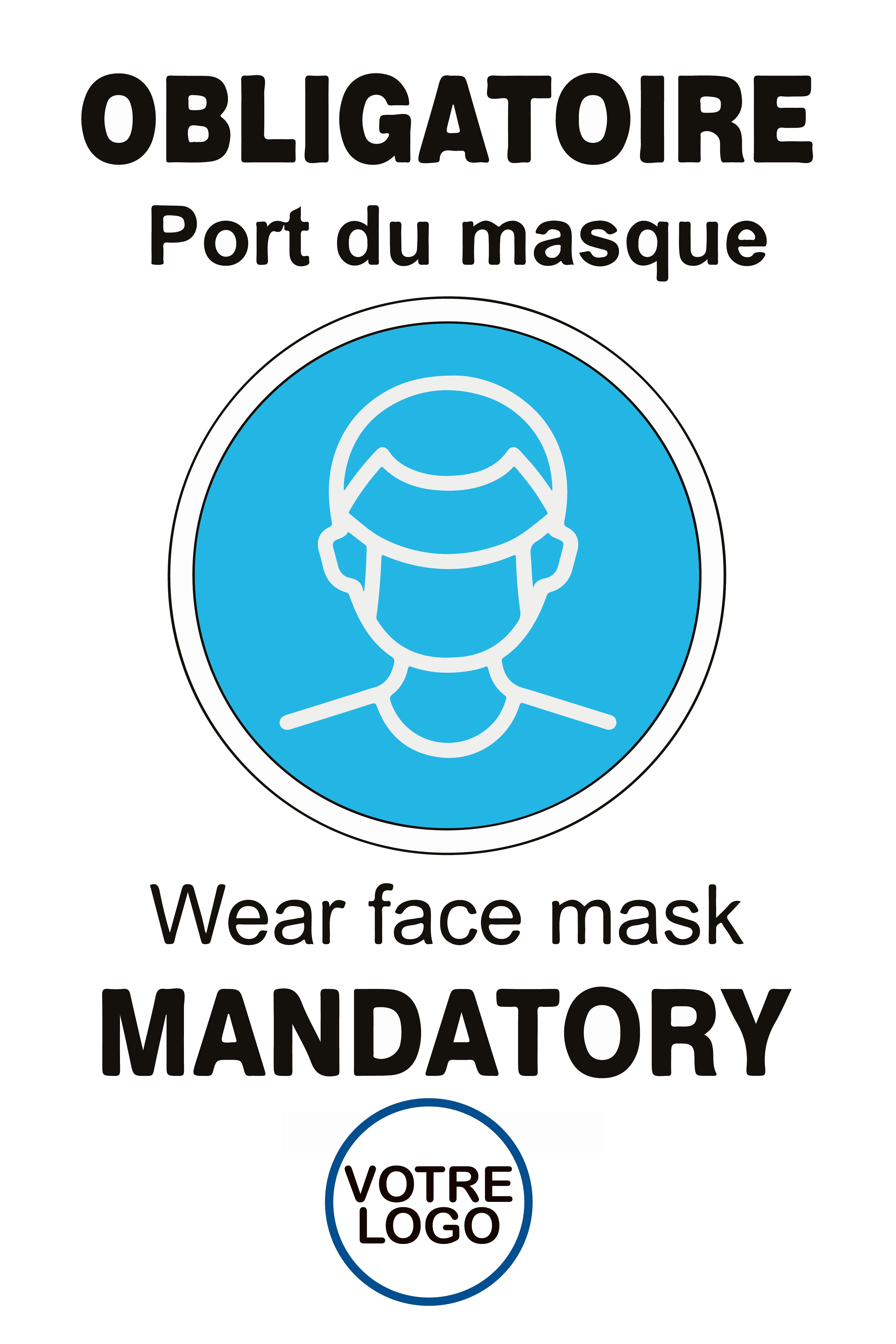 Mask required poster / Affiche port du masque OBLIGATOIRE – GoPromoMG